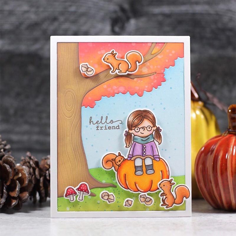 Fall Tree With Fallen Leaves In Fall Metal Cutting... – Grandado