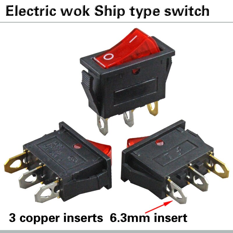 KCD3 black boat type switch Rocker Switch 25x20mm ... – Grandado