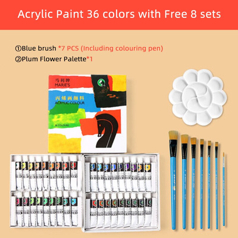 Marie’s acrylic paint set 12/24 color beginner art... – Grandado