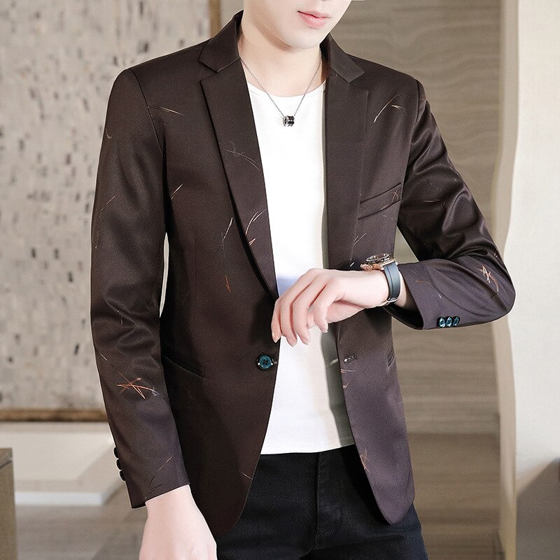 HOHO Men Printed Small blazer Youth Slim Fit Busin... – Vicedeal