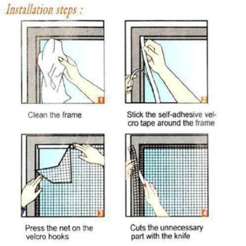 1x Home Magnetic Window Mesh Door Curtain Snap Net... – Grandado