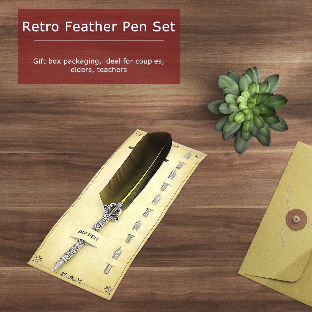 Calligraphy Feather Dip Pens Fountain Pen Retro wi... – Grandado