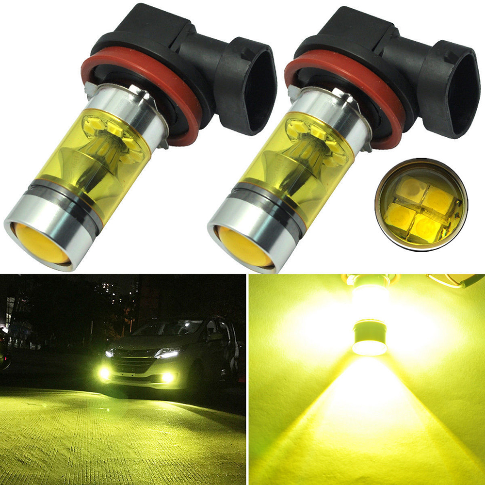 2Pcs H11 H8 100W High Power Car Lights 2835 LED YE... – Grandado