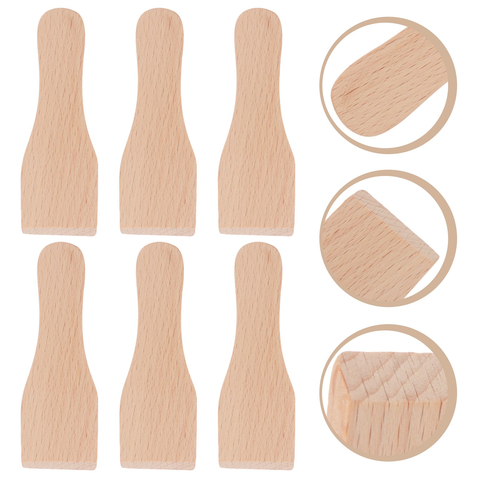 6Pcs Small Wooden Spatula Multi-purpose Wood Scrap... – Vicedeal