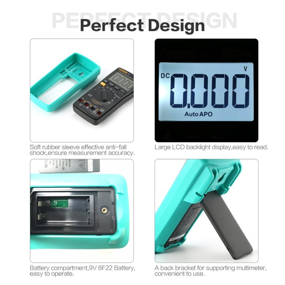 18B Digital Multimeter Tester True RMS AC/DC Volt ... – Vicedeal