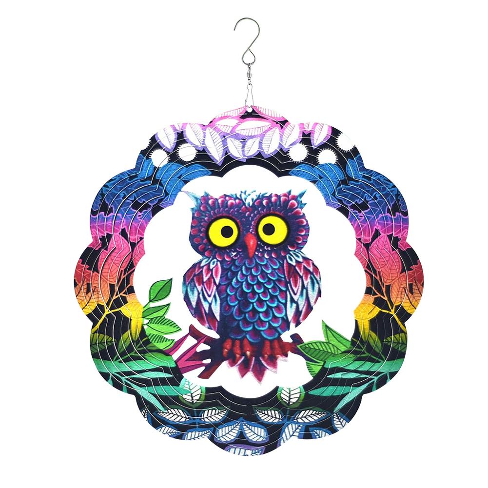 3D Painted Metal Wind Chime Geometric Owl Kinetic ... – Grandado