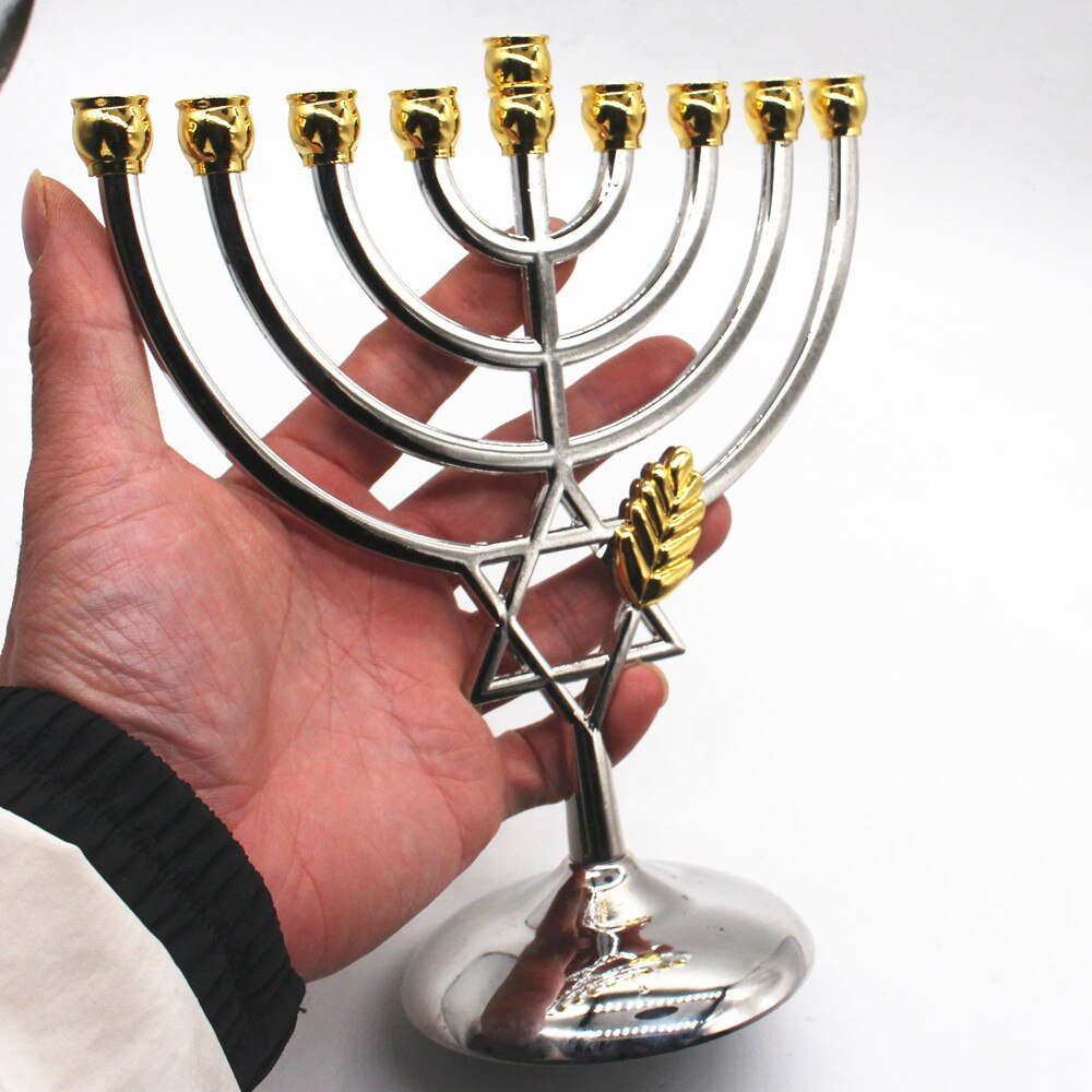 Hanukkah Menorah Grande Jewish 9 Branch Candlestic... – Grandado