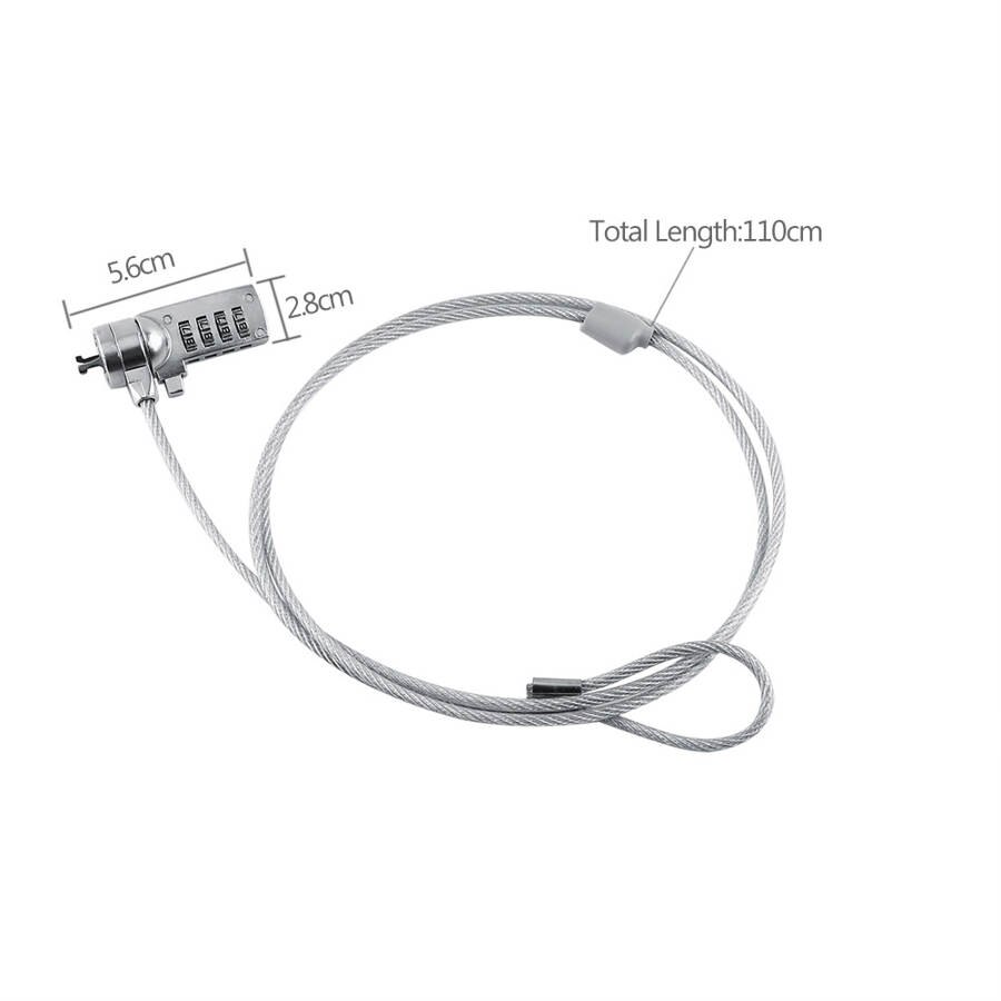 110cm Laptop Combination Security Lock Cable Chain... – Vicedeal