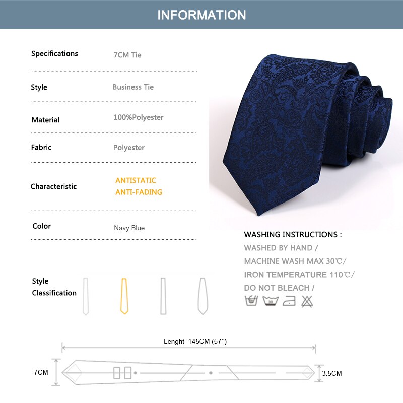 7CM Ties For Men Business Suit Work Necktie Luxury... – Grandado