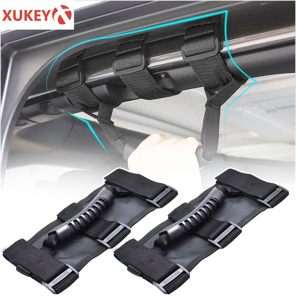 2Pc Roll Bar Grab Handles Grip Strap For Jeep Wran... – Vicedeal