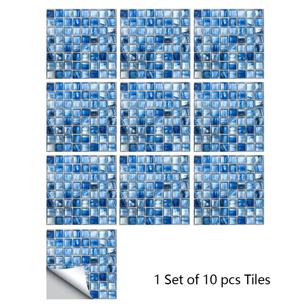 10pcs/set 10/15/20/30cm 2D Flat Blue Marble Mosaic... – Grandado
