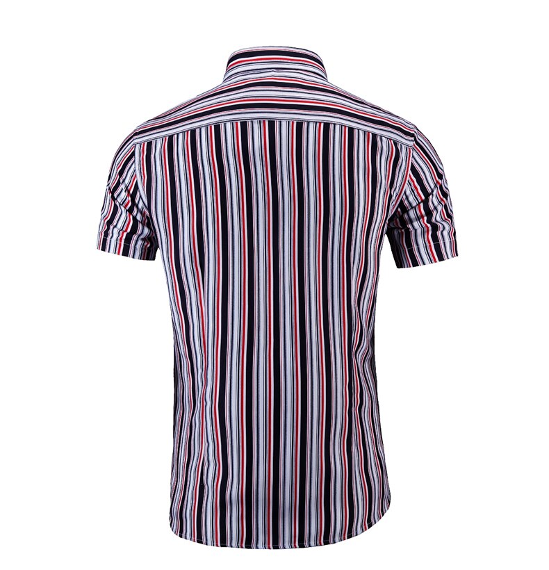 Casual Strand Streep Heren Dress Shirts Korte Mouw... – Vicedeal