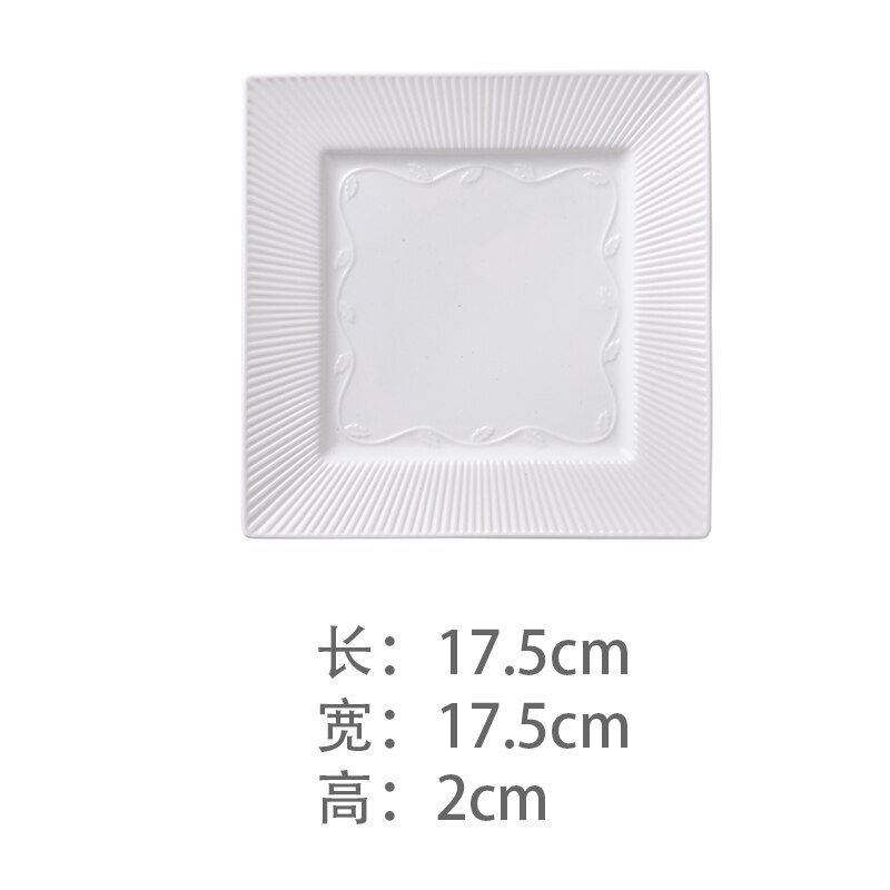 Home Kitchen Tableware Pure White Steak Plate Flat... – Vicedeal