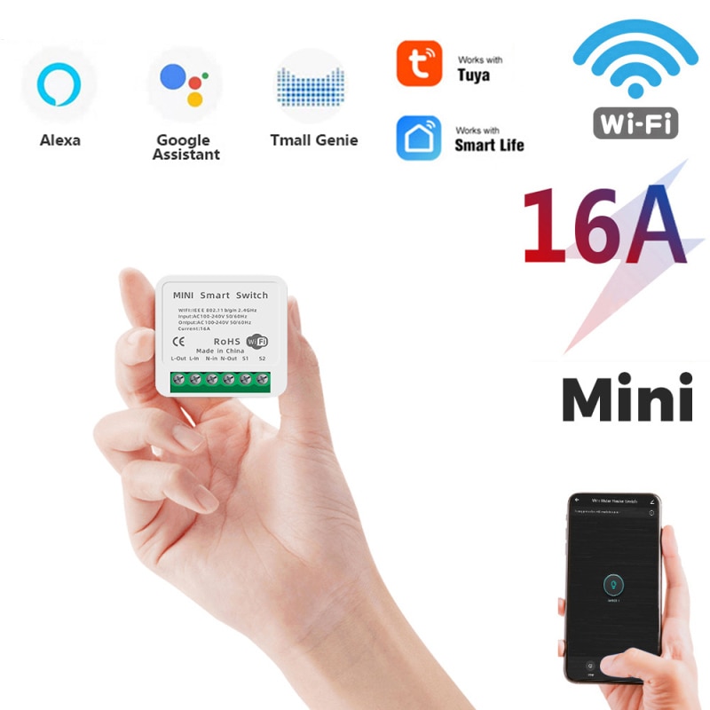 16A Mini Smart Wifi DIY Switch supports 2-way cont... – Grandado