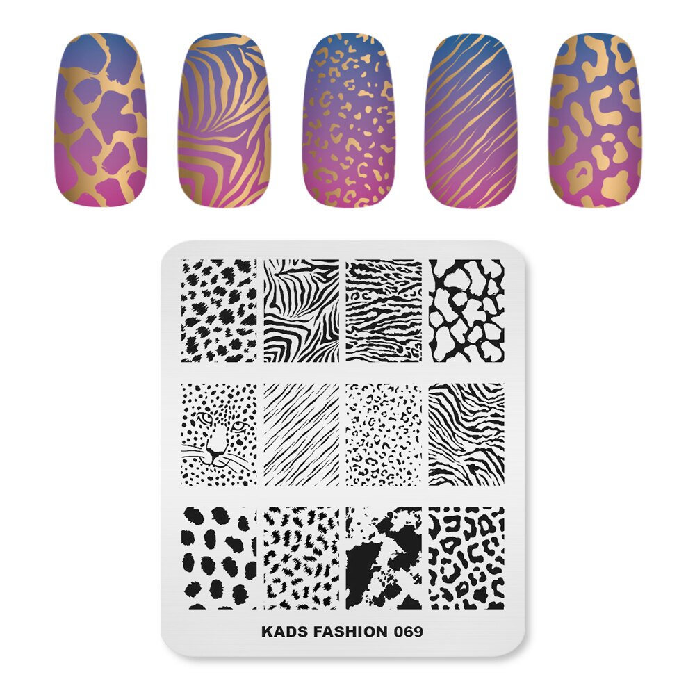 Kads Nail Art Stempelen Plaat Luipaard Print Tijge... – Grandado