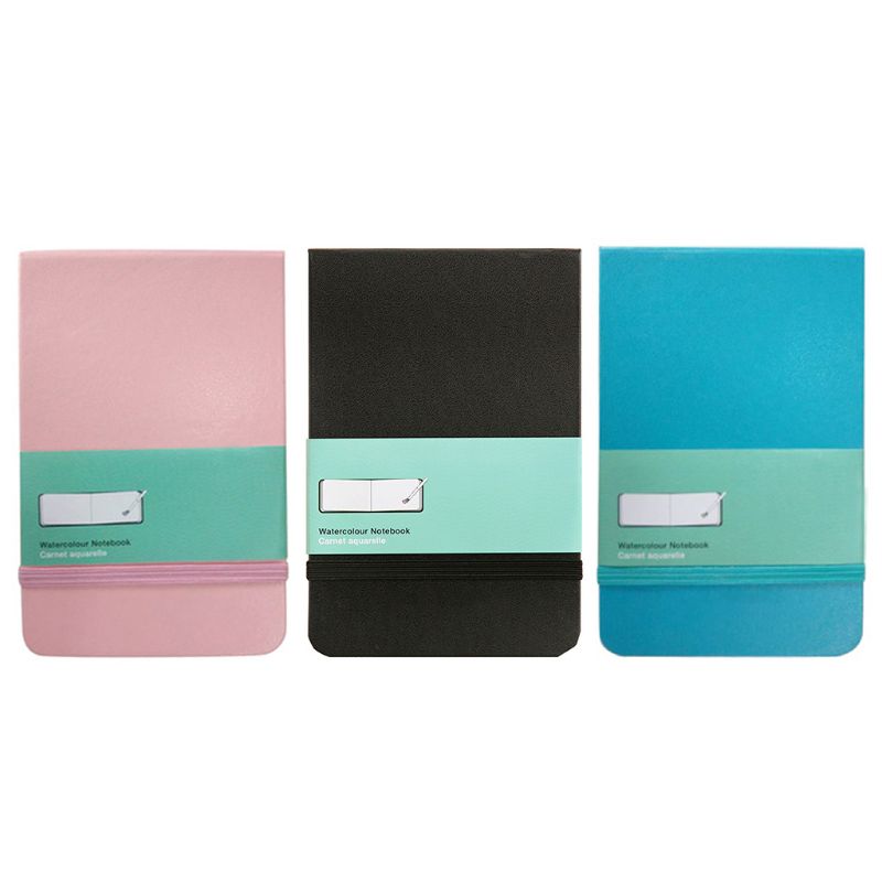 PU Leather Cover Watercolor Book A6 Paper Hand Boo... – Vicedeal