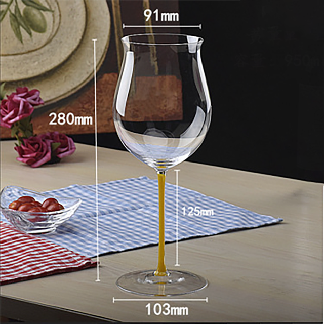 900/950ml Colored Handle Big Crystal Wine Glasses ... – Grandado
