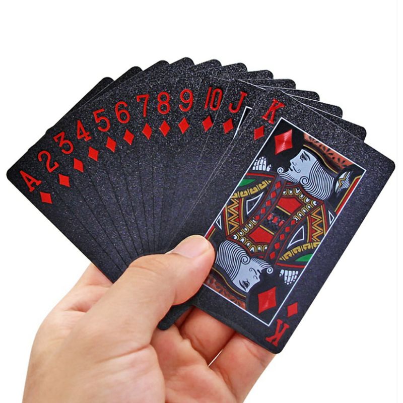 Black PVC Poker Waterproof Plastic Playing Cards P... – Grandado