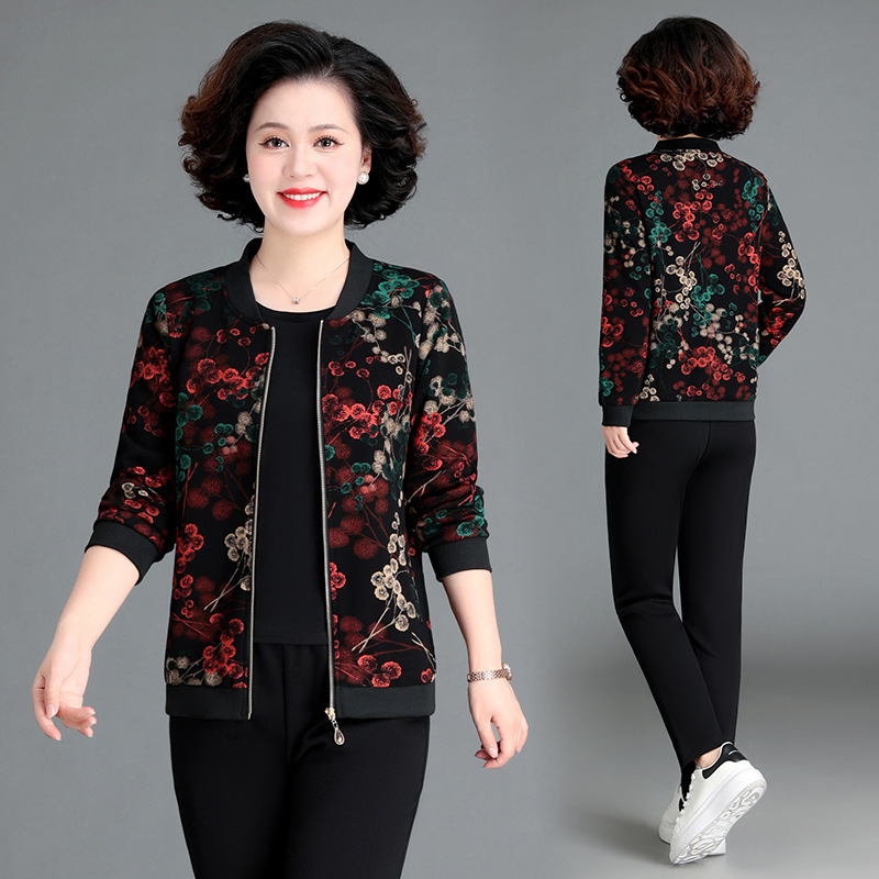 7XL Plus Size Women Sporting Suit Printed Loose Zi... – Grandado