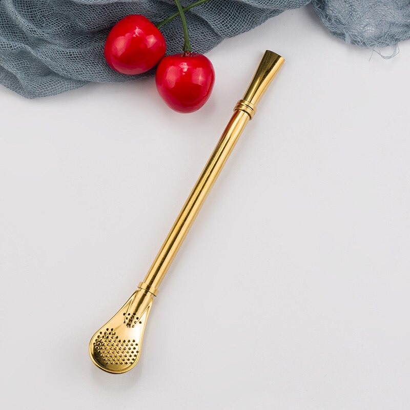 Two-in-one Stainless Steel Spoon Straws Metal Drin... – Grandado