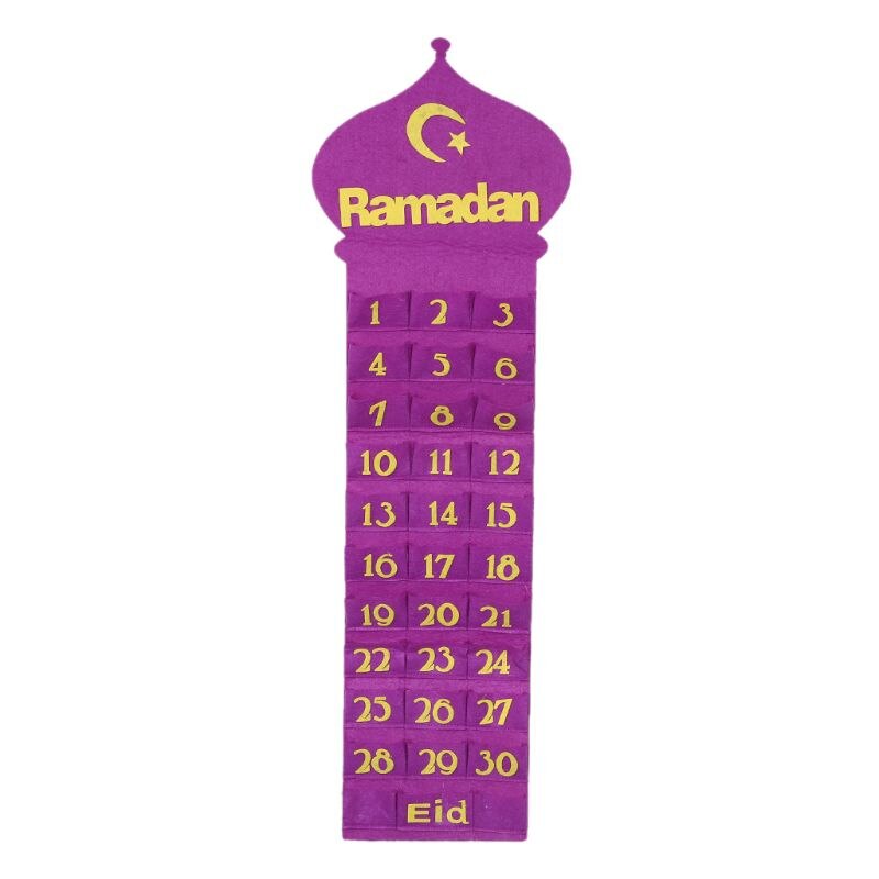 Felt Ramadan Eid Mubarak Wall Hanging Numbered Cou... – Grandado