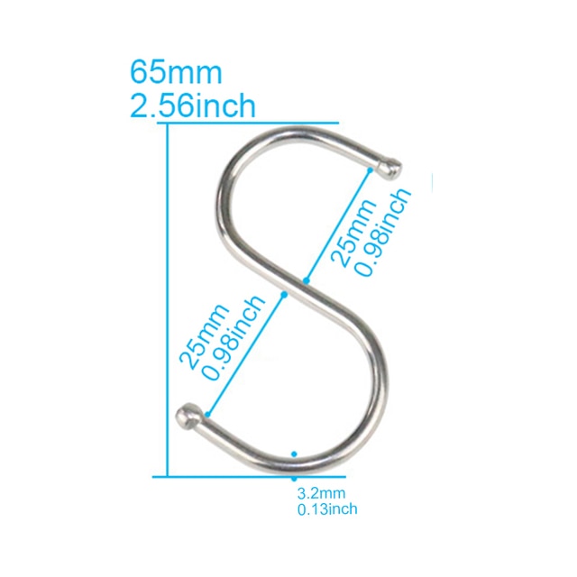 S-formet krokhenger opphengskroker i rustfritt stå... – Grandado