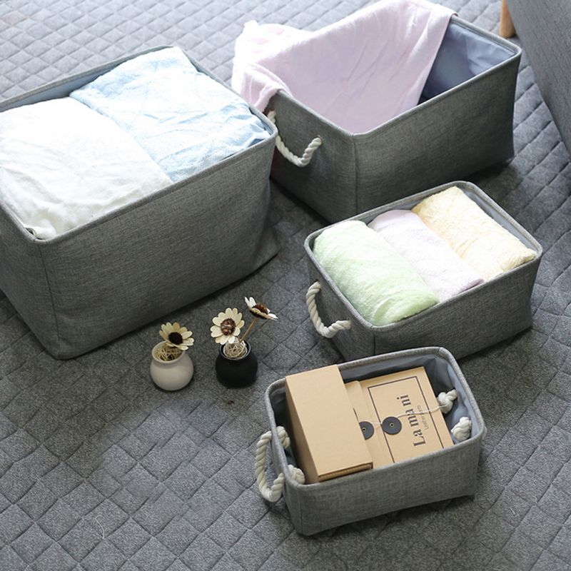 Folding Storage Basket Linen Storage Box Bins Fabr... – Vicedeal