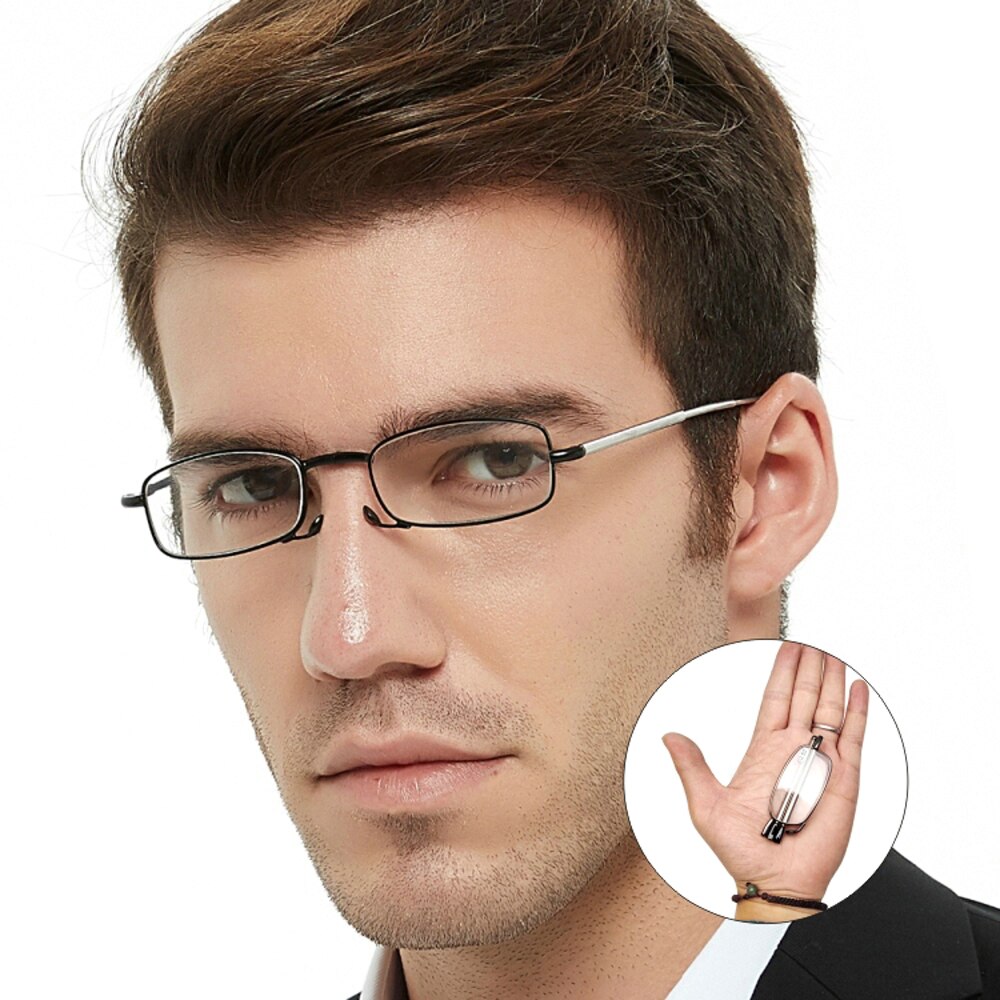 reading glasses folding men stainless steel magnet... – Grandado