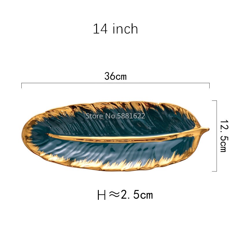Feather Golden Dinner Plates Phnom Penh Ceramics S... – Grandado