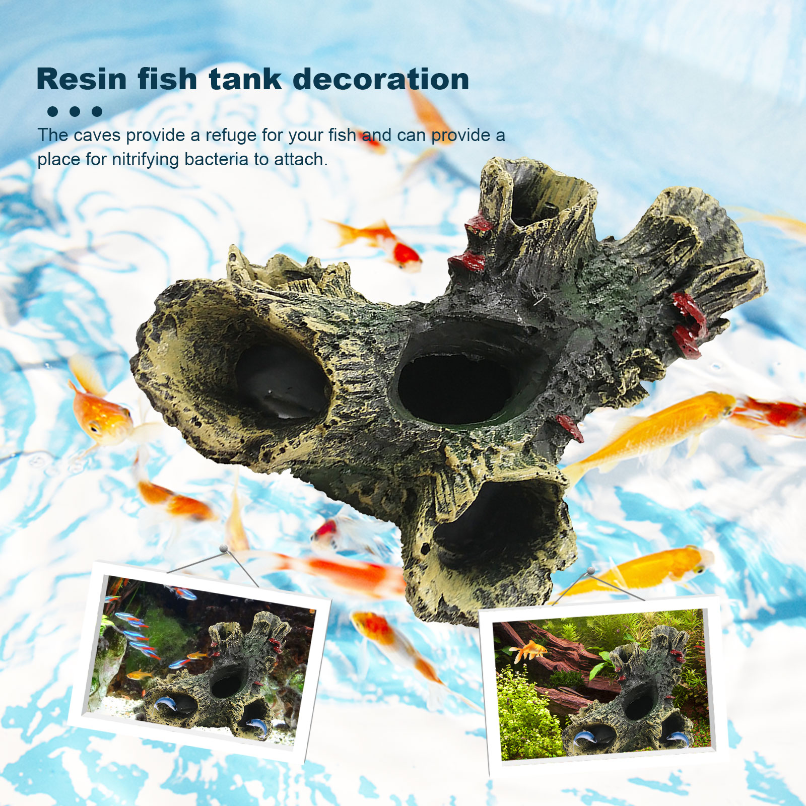 Aquarium Hollow Log Decor Multifunction Resin Fish... – Grandado
