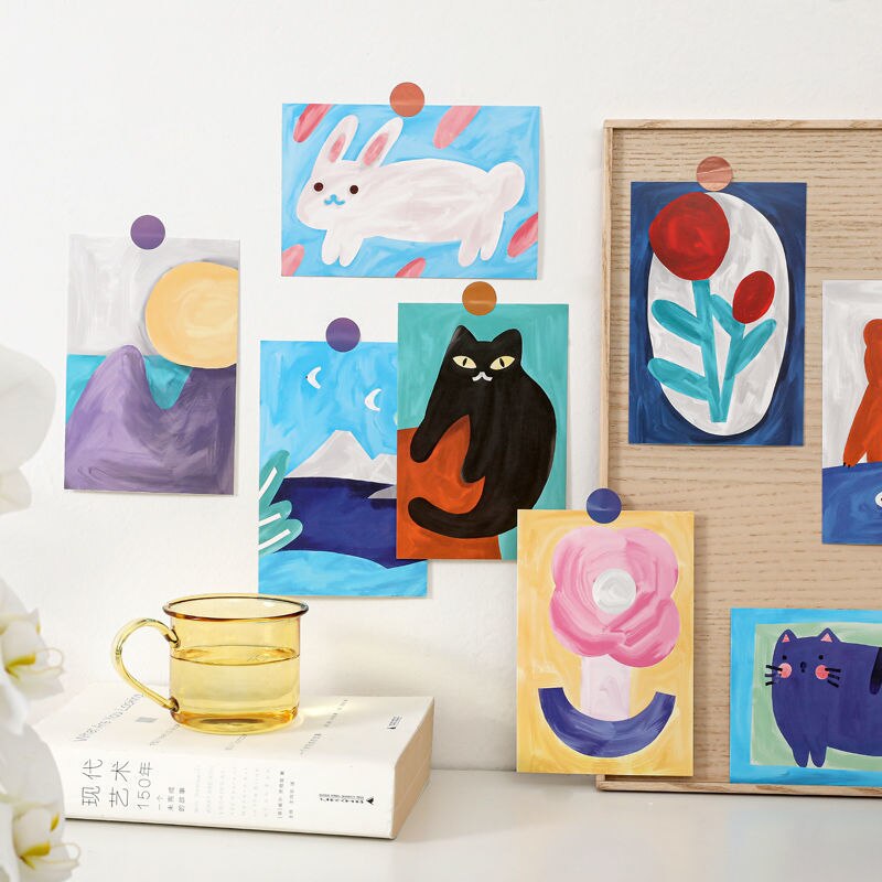 Poster 15PCS Art style abstract flowers dormitory ... – Grandado