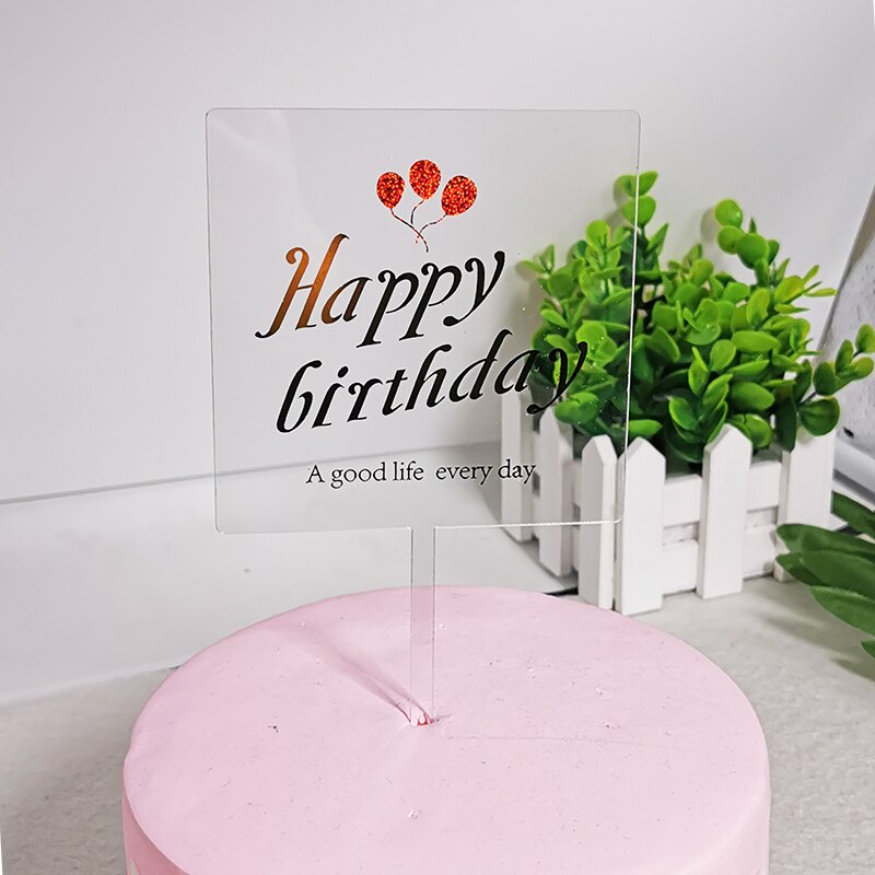 stamping Acrylic Happy Birthday Cake Topper Ive-po... – Vicedeal