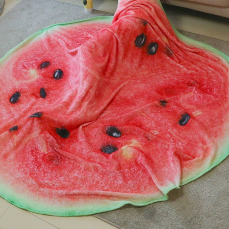 Printed Watermelon Fruit Blanket Coral Velvet Thro... – Grandado