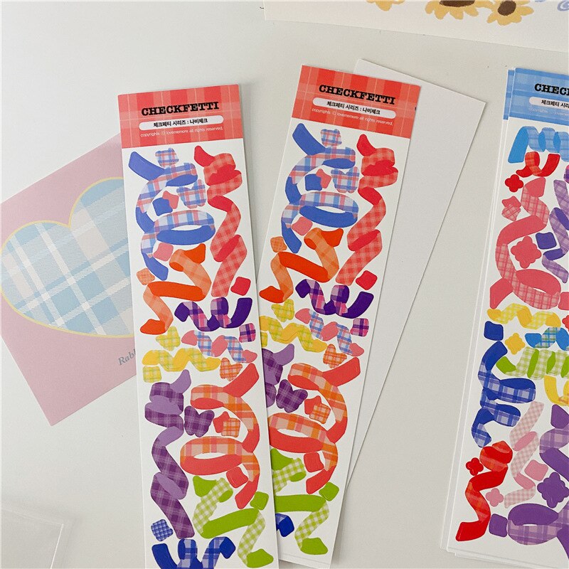 Korea Plaid Lint Waterdichte Sticker Lint Plaid Le... – Grandado