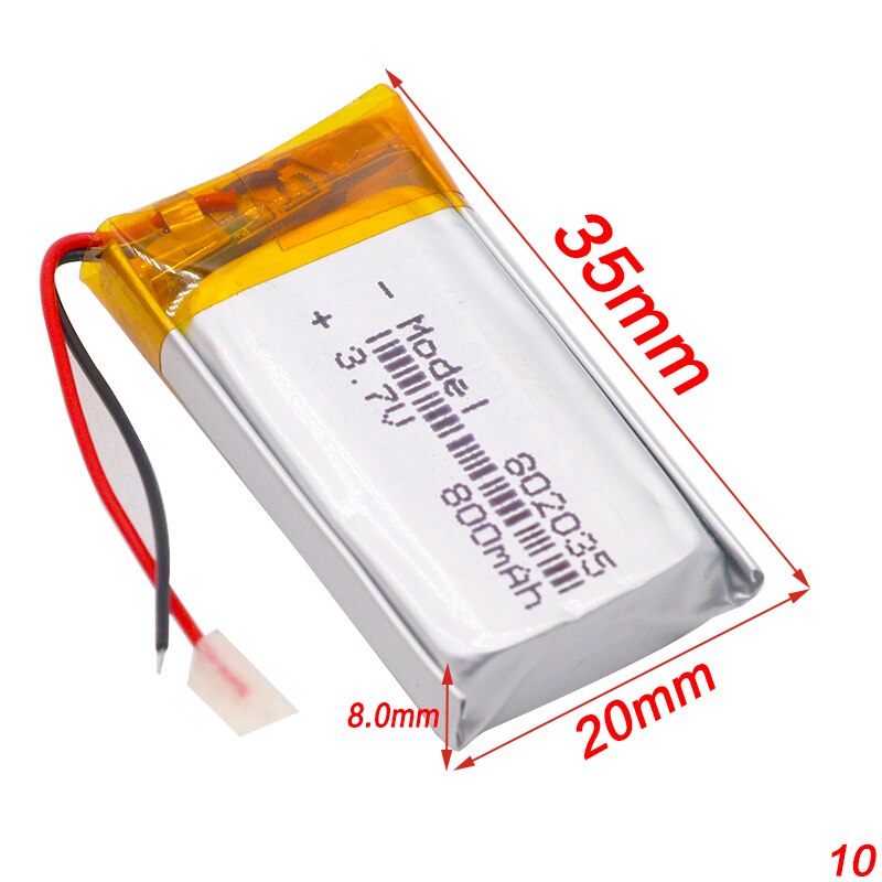 2pcs 3.7V 802035 800mAh Li-ion Polymer Lithium Bat... – Vicedeal