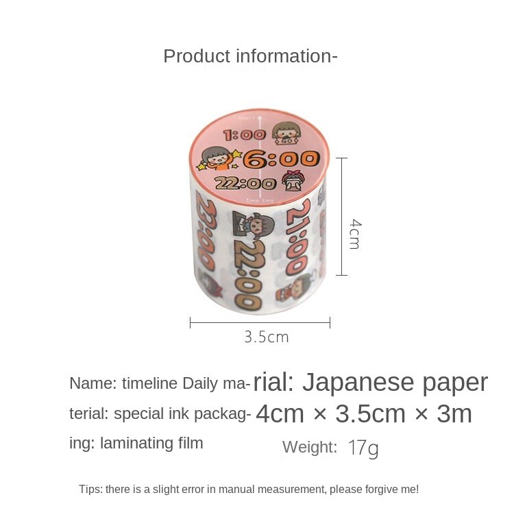 Abdeslam tape cute 24-hour timeline sticker charac... – Vicedeal