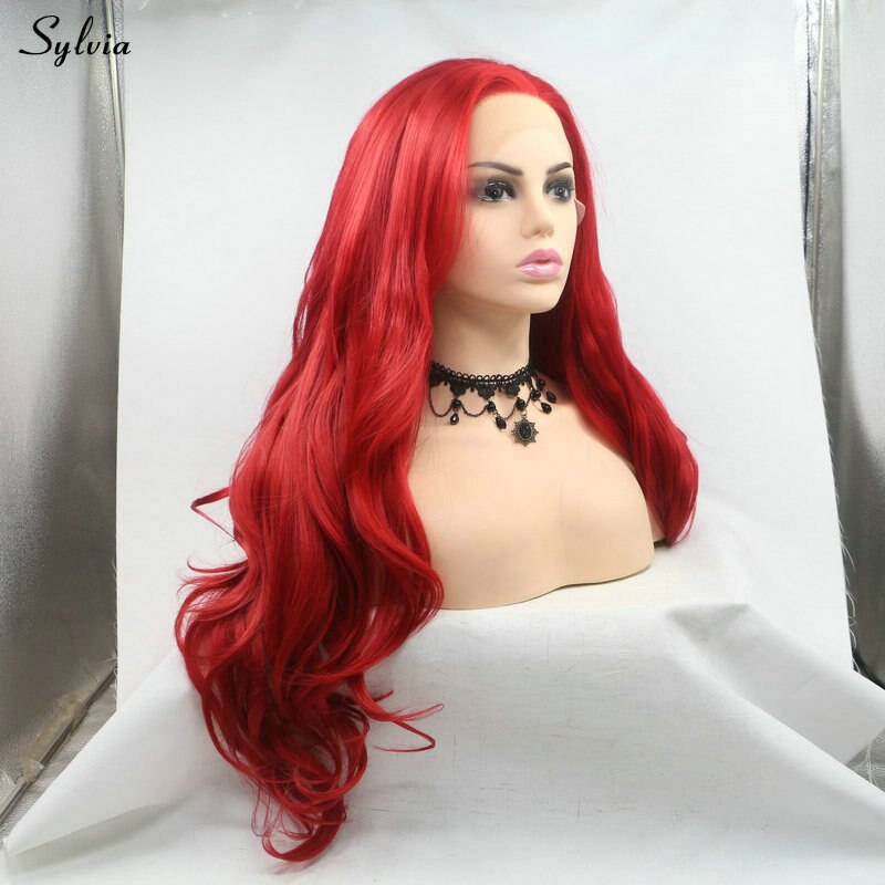 Sylvia Side Part Hairline Red Color Synthetic Wigs... – Vicedeal