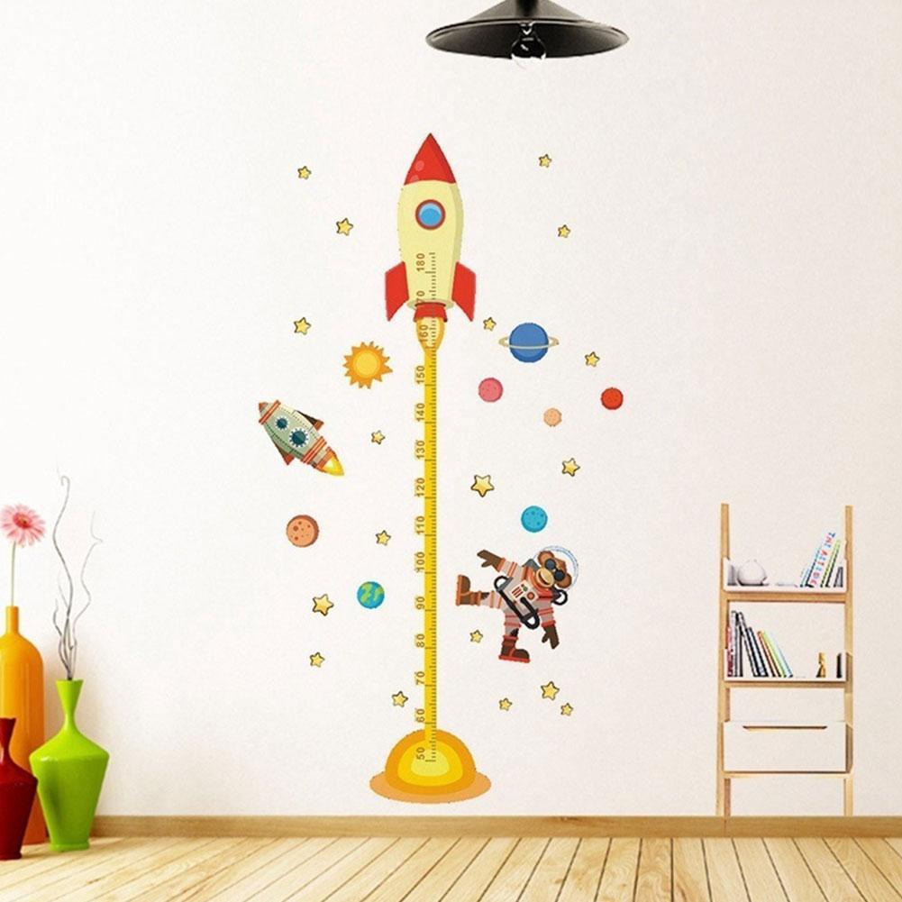 DIY Outer Space Planet Monkey Pilot Rocket Decal Height Sticker Room ...