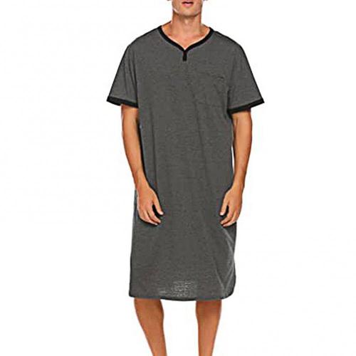 Bata de dormir de algodón para hombre, ropa de cas... – Vicedeal