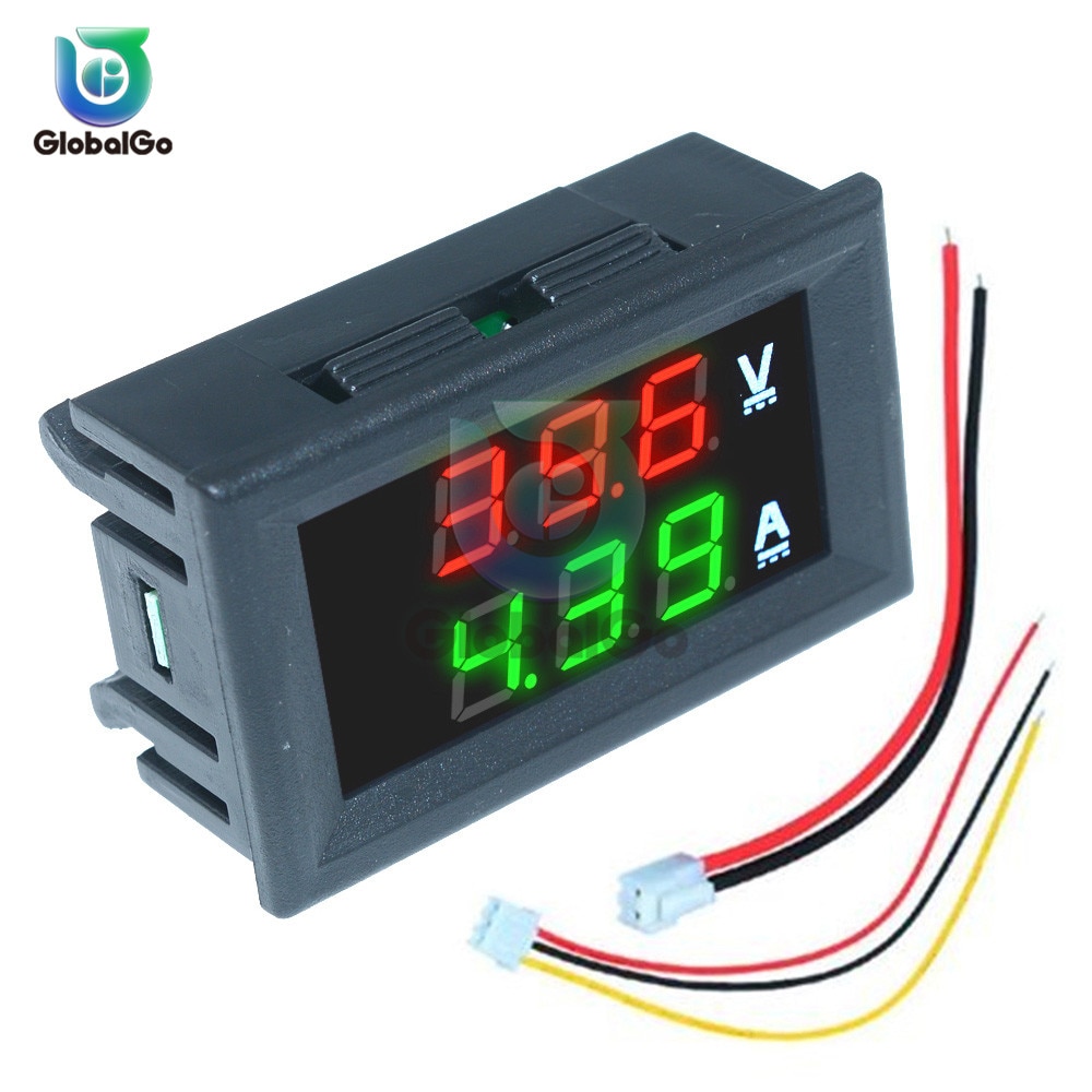 DC 100V 10A Voltmeter Ammeter Blue + Red LED Amp D... – Grandado