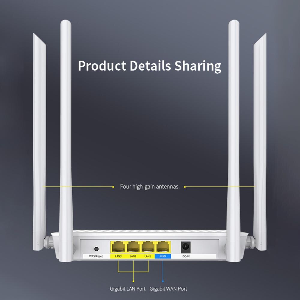 WiFi Router with 4 Antennas Dual-Band AC1200 Gigab... – Grandado