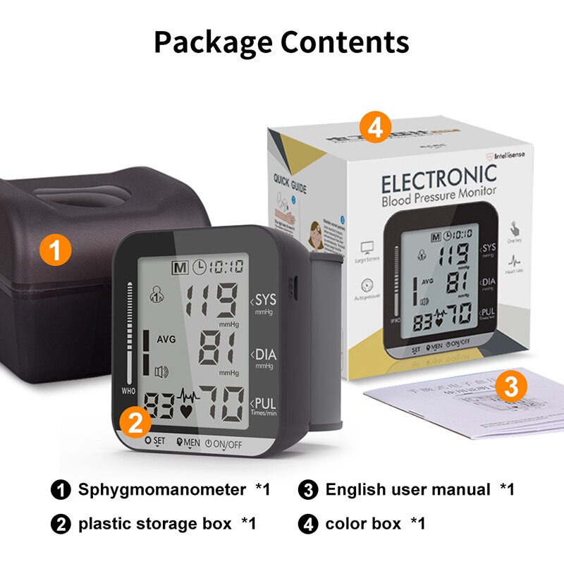 Digital Sphygmomanometer Tonometer Portable Wrist ... – Grandado