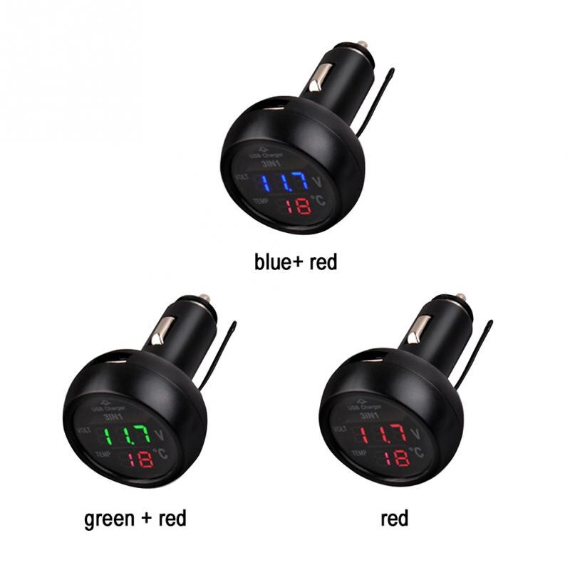1Pc 12V 24V Auto Digitale Voltmeter 3 In1 Usb Auto... – Vicedeal