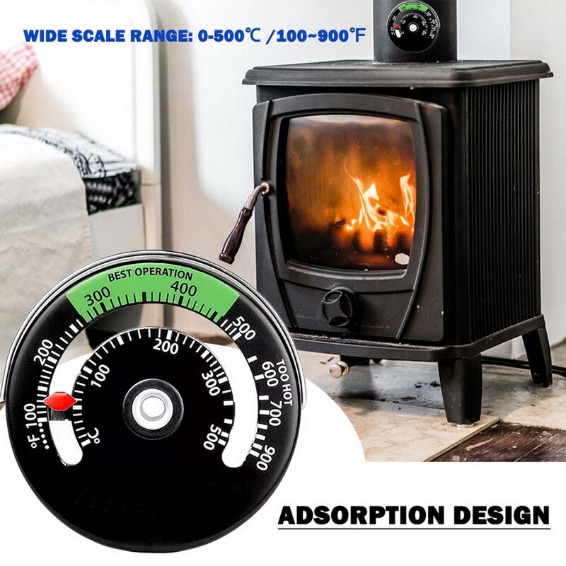Termómetro magnético de estufa de madera, ventilad... – Grandado