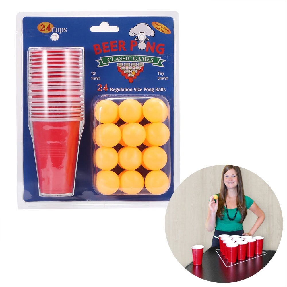 Kit 24 Bola Beer Pong Jogo Lazer Brinquedo 24 Copo... – Grandado