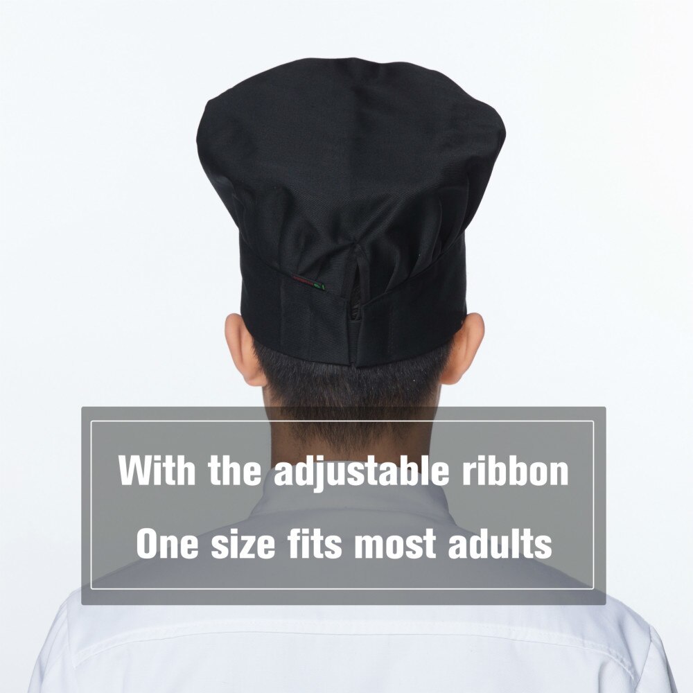 Women Men Chef Waiter Hat Embroidery Adjustable Bl... – Grandado