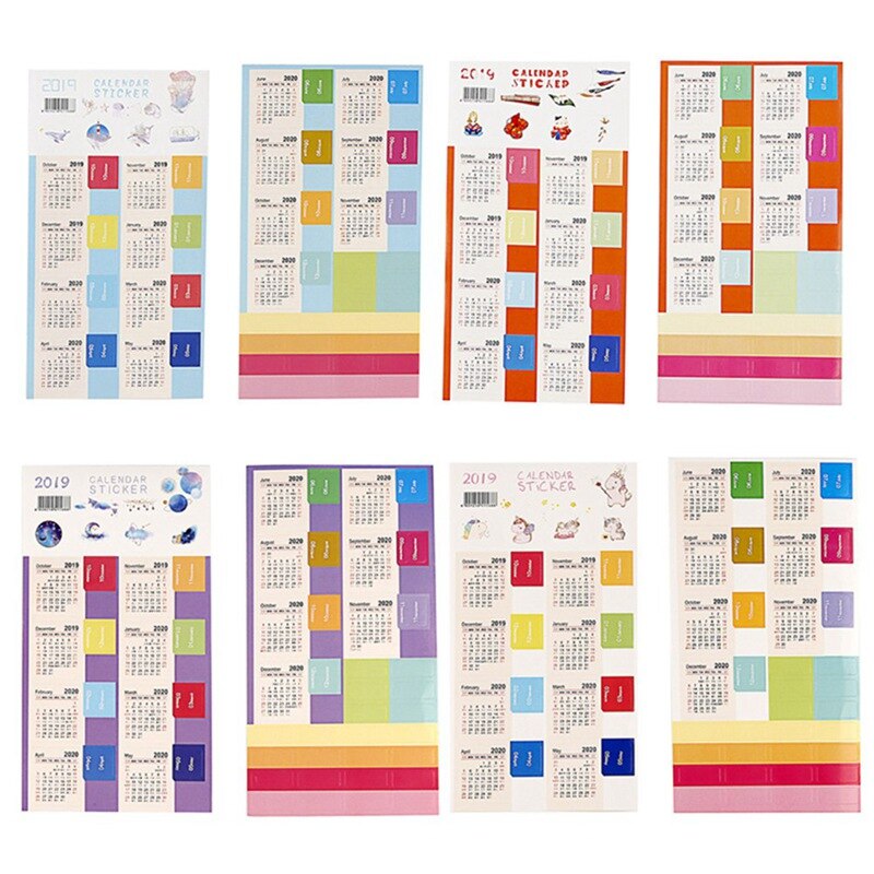 2 Stks/set Jaar Kalender Index Sticker Handgeschre... – Grandado