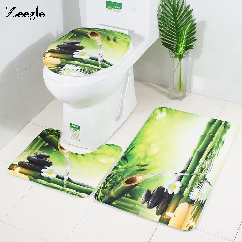 Zeegle Badmat Set Anti Slip Tapijt Badkamer Deurma... – Grandado
