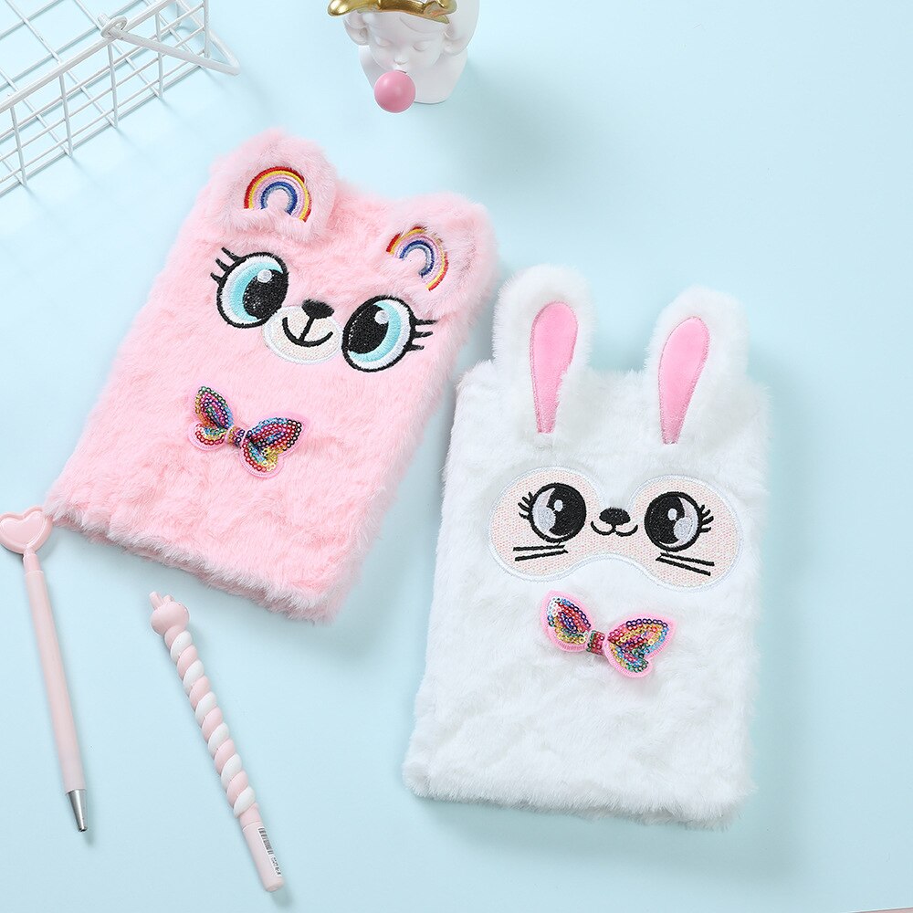 Cute Fur Rabbit Notebook For Kids A5 Diary Notepad... – Vicedeal