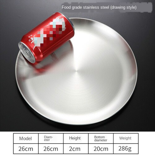 304 Stainless Steel round Plate Western Restaurant... – Grandado